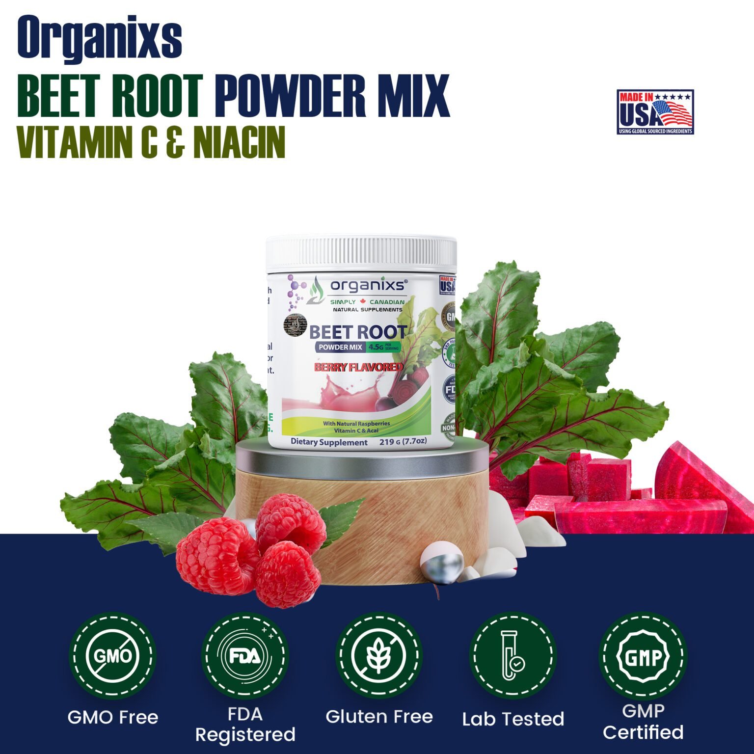 Beetroot Powder 219g - Organixs Canada Inc